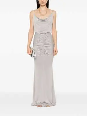 Elisabetta Franchi Gathered Sleeveless Gown