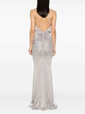 Elisabetta Franchi Gathered Sleeveless Gown