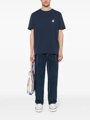 Maison Kitsuné Fox-motif Cotton T-shirt - Blue