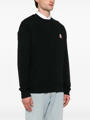 Maison Kitsuné Fox-motif Cotton Sweatshirt - Black