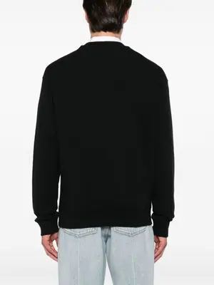 Maison Kitsuné Fox-motif Cotton Sweatshirt - Black