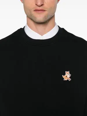 Maison Kitsuné Fox-motif Cotton Sweatshirt - Black