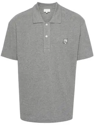Maison Kitsuné Fox-motif Polo Shirt - Grey