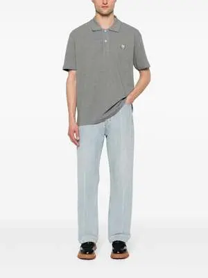 Maison Kitsuné Fox-motif Polo Shirt - Grey
