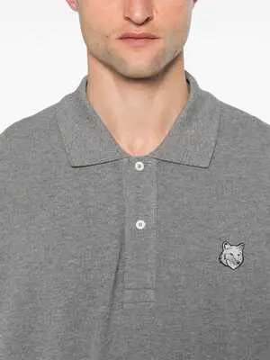Maison Kitsuné Fox-motif Polo Shirt - Grey