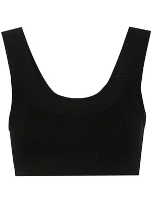 Alexander Wang Embossed-logo Cropped Tank Top