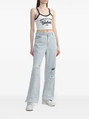 MUSIUM DIV. Logo-embroidered Cropped Tank Top