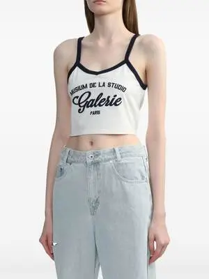 MUSIUM DIV. Logo-embroidered Cropped Tank Top