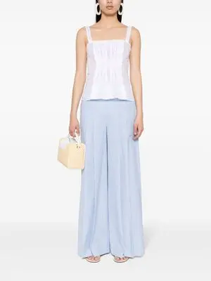 Alberta Ferretti Pleat-detail Striped Palazzo Pants