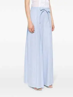 Alberta Ferretti Pleat-detail Striped Palazzo Pants