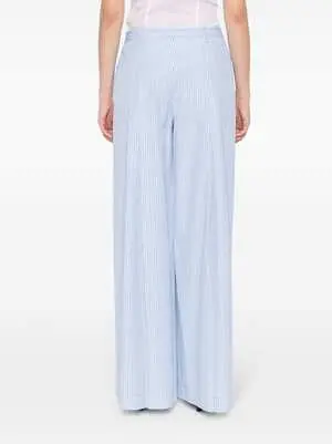 Alberta Ferretti Pleat-detail Striped Palazzo Pants