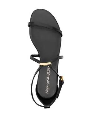 Alexander McQueen Ankle-strap Leather Sandals - Black