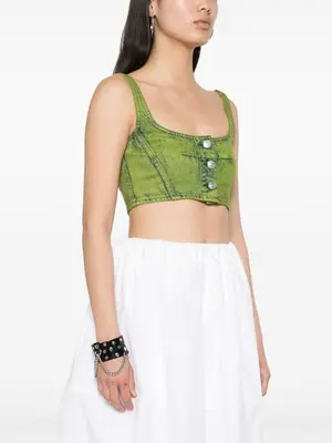 Marni Bleached Denim Crop Top