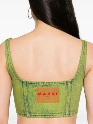 Marni Bleached Denim Crop Top