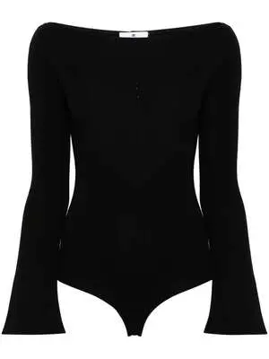 COURREGES Zip-detail Jersey Bodysuit - Black