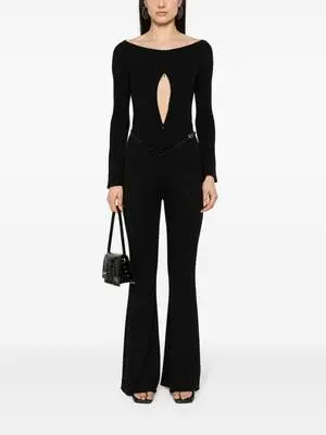 COURREGES Zip-detail Jersey Bodysuit - Black