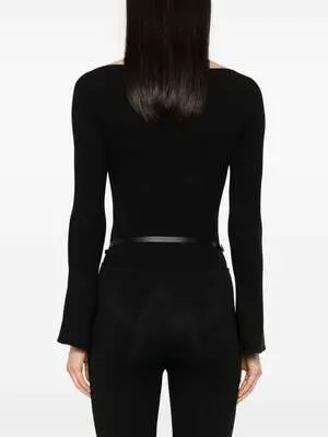 COURREGES Zip-detail Jersey Bodysuit - Black