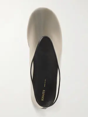 Khaite Marcy Leather-trimmed Mesh Ballet Flats - Neutrals