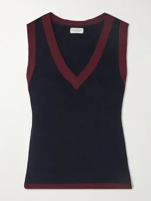 Dries Van Noten Wool-blend Sweater Vest - Blue
