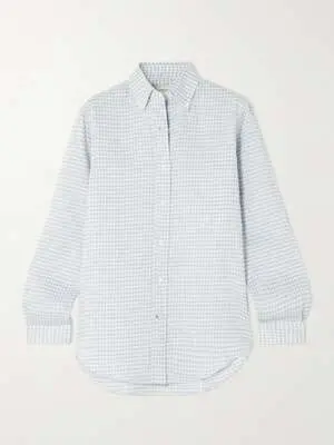 Purdey Checked Linen Shirt - Indigo