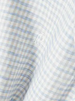 Purdey Checked Linen Shirt - Indigo