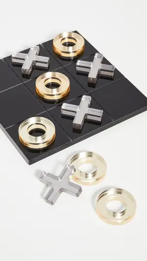 TIZO DESIGN Lucite Tic Tac Toe Set Black/gold