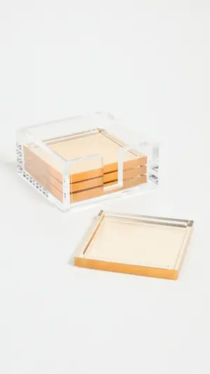TIZO DESIGN Acrylic Coasters Set Of 4 - Gold
