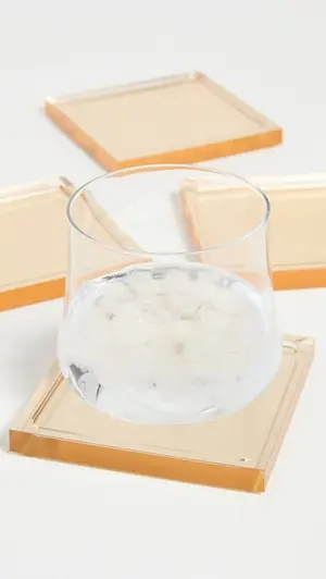 TIZO DESIGN Acrylic Coasters Set Of 4 - Gold