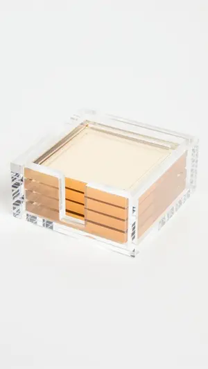 TIZO DESIGN Acrylic Coasters Set Of 4 - Gold