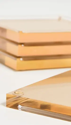 TIZO DESIGN Acrylic Coasters Set Of 4 - Gold