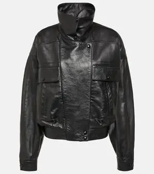Saint Laurent Leather Bomber Jacket