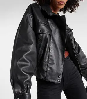 Saint Laurent Leather Bomber Jacket
