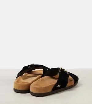 Valentino Garavani Fussfriend Velvet Sandals - Black
