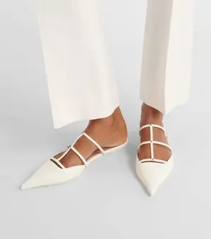 Valentino Garavani Rockstud Wispy 20 Leather Mules - White