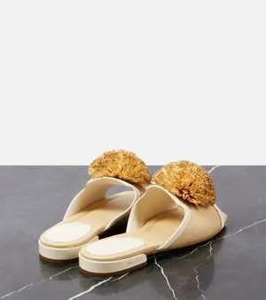 JIMMY CHOO Nako Raffia Slides