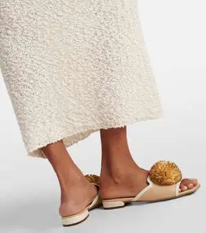 JIMMY CHOO Nako Raffia Slides