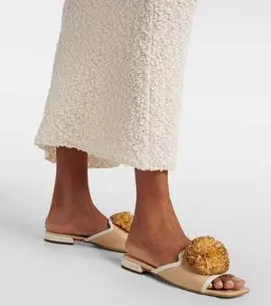 JIMMY CHOO Nako Raffia Slides