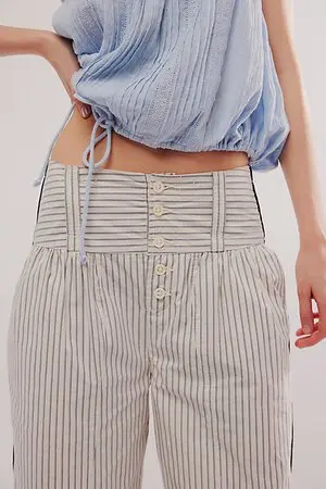Free People Good Call Striped Pull-on Pants