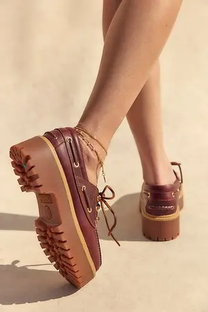 Timberland Stone Street Platform Boat Shoes - Rootbeer