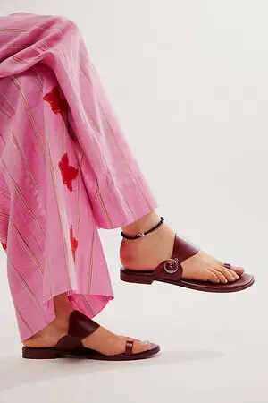 Free People Barcelona Leather Slip-on Sandals