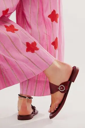 Free People Barcelona Leather Slip-on Sandals