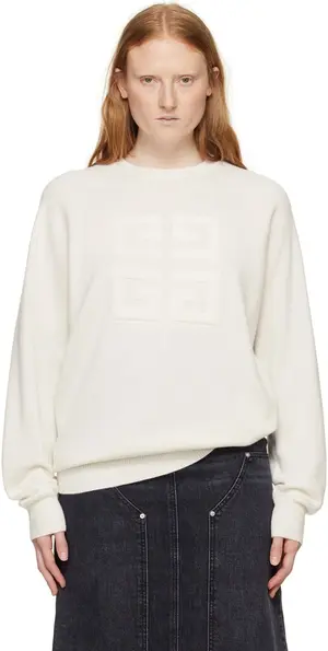 Givenchy Givenchy White 4G Sweater - 105 Ivory