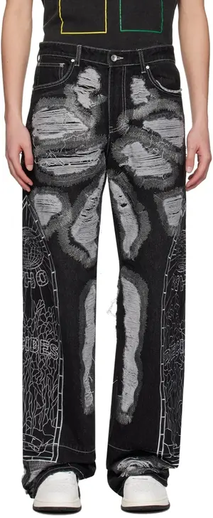 WHO DECIDES WAR Who Decides War Black Darning Jeans - Coal