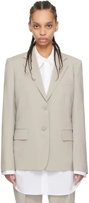 Helmut Lang Helmut Lang Classic Virgin Wool Twill Blazer - Sand