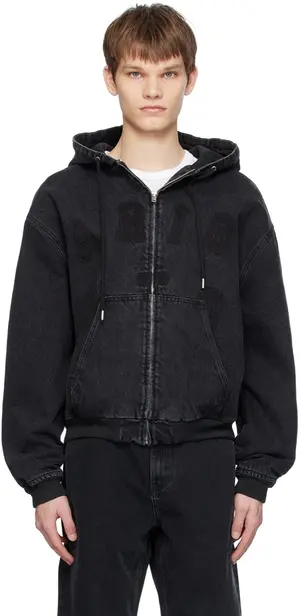 Axel Arigato Venice Denim Bomber Jacket In Black - 64% Off
