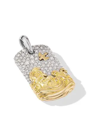 David Yurman Waves Tag Diamond Pendant
