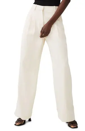 Women's White Wide Leg Suits Pants
