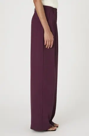 French Connection Harrie Wide Leg Suiting Pants - Burgundy Red