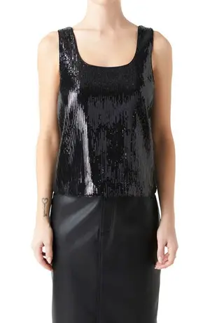 GREY LAB Sequin Sleeveless Top