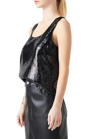 GREY LAB Sequin Sleeveless Top